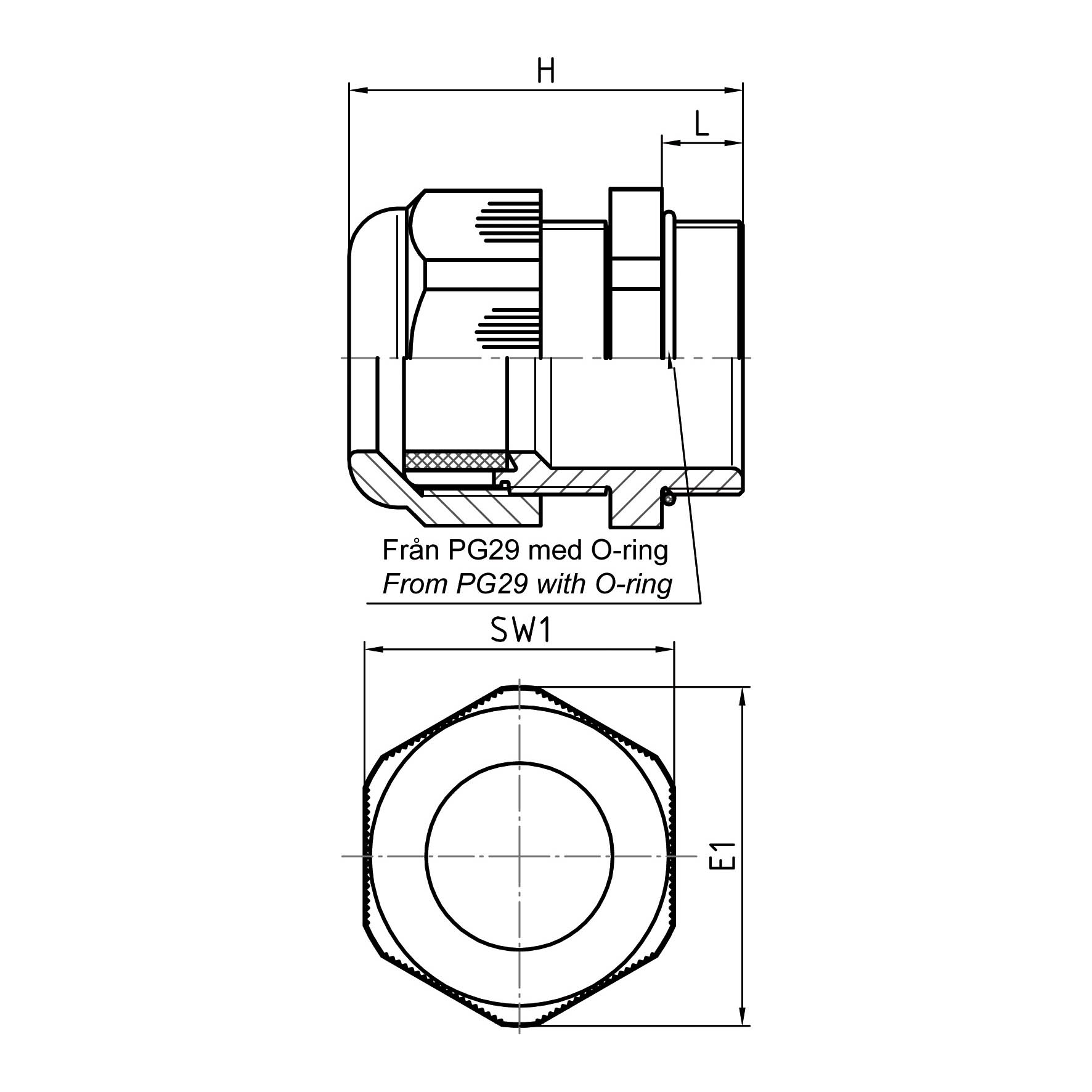 Förskruvning Polyamid IP68 RAL 9005 PG - Rutab - Genomför det smartare